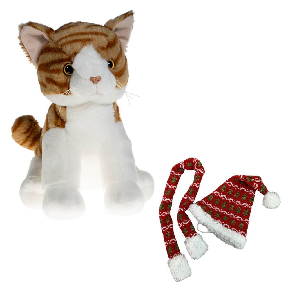 Creamsicle The Tabby Cat 16 Inch Plush Toy with Festive Knit Hat ...