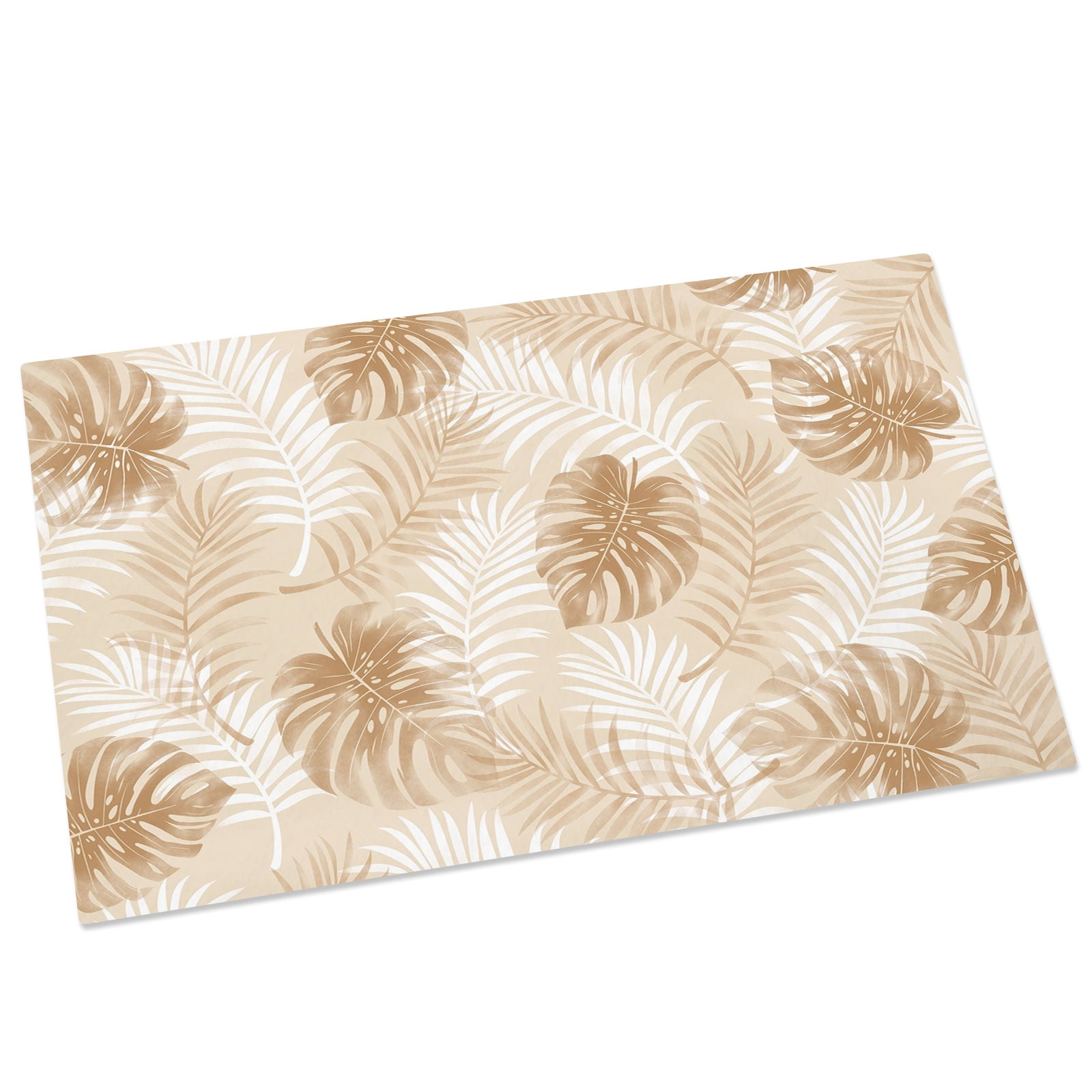 Creamy Beige Leaf Door Mat 16x24 Inch Modern Creamy Beige Palm Leaf ...
