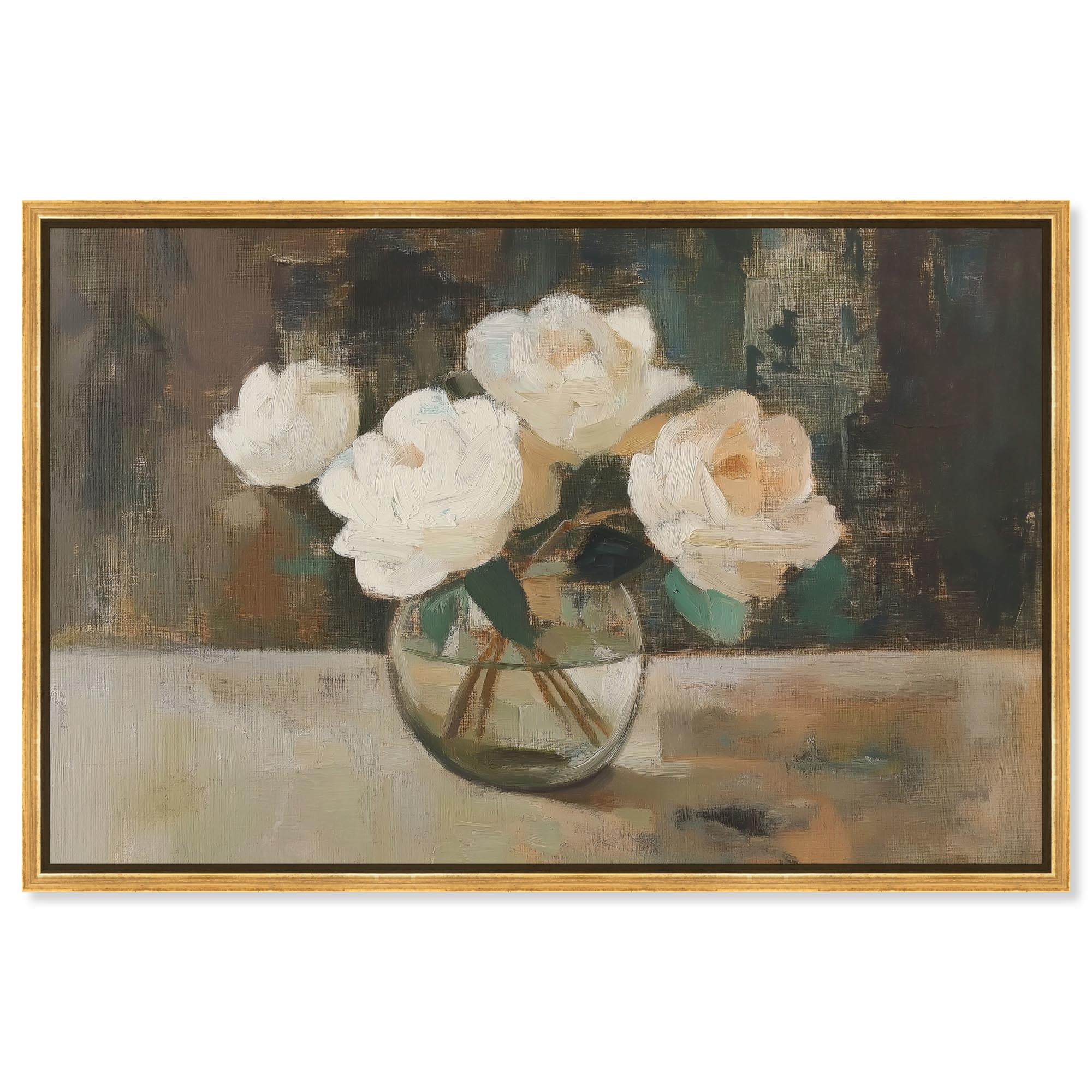 Creamy Cascade Cluster I Canvas Farmhouse Wall Art by Art Remedy, Gold ...