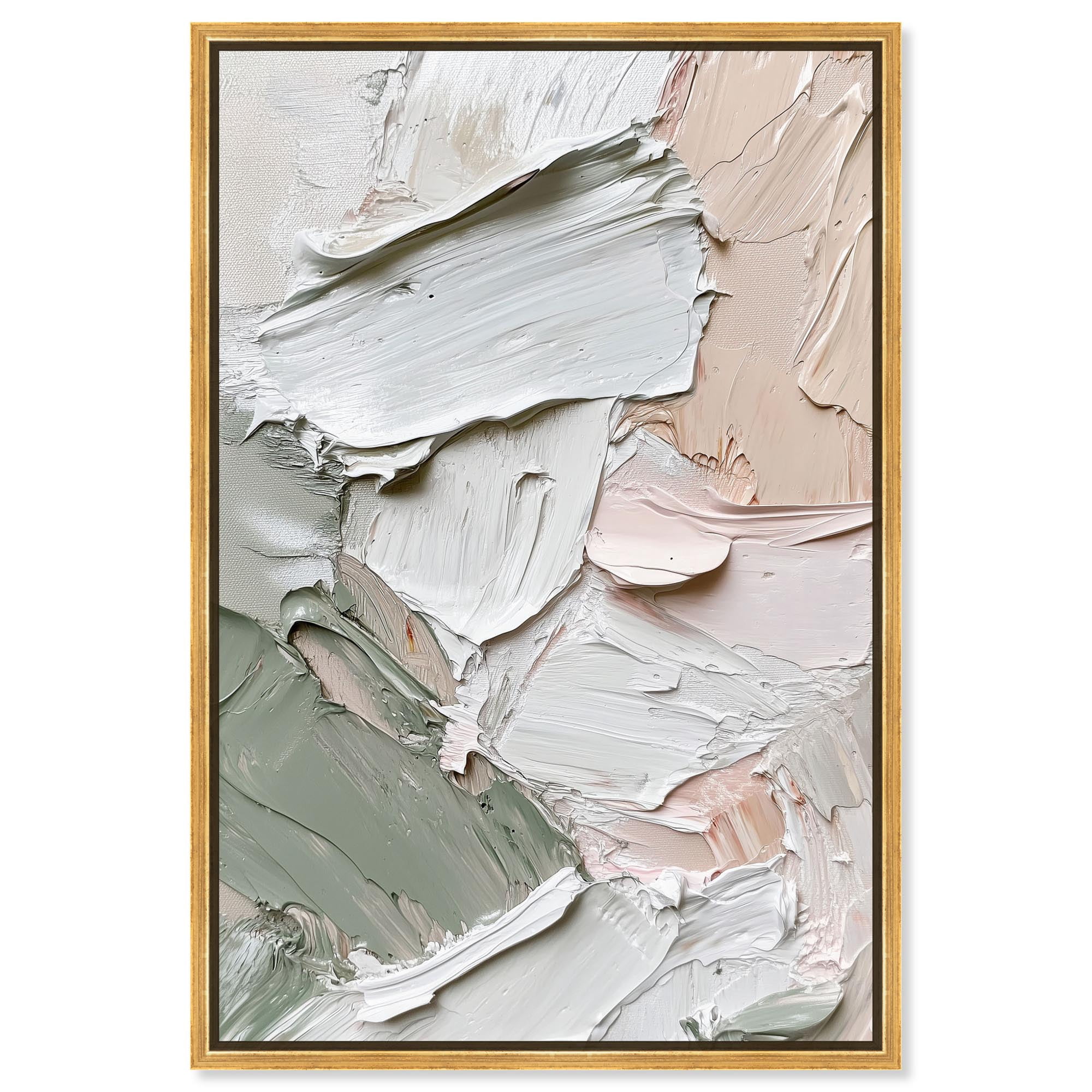 Creamy Contours I Canvas White Wall Art by Art Remedy, Gold Frame, 10 x ...