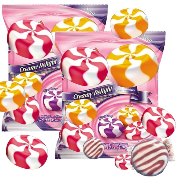 Creamy Delight Mixed Fruit Hard Candies, Strawberry, Blackberry, Peach ...