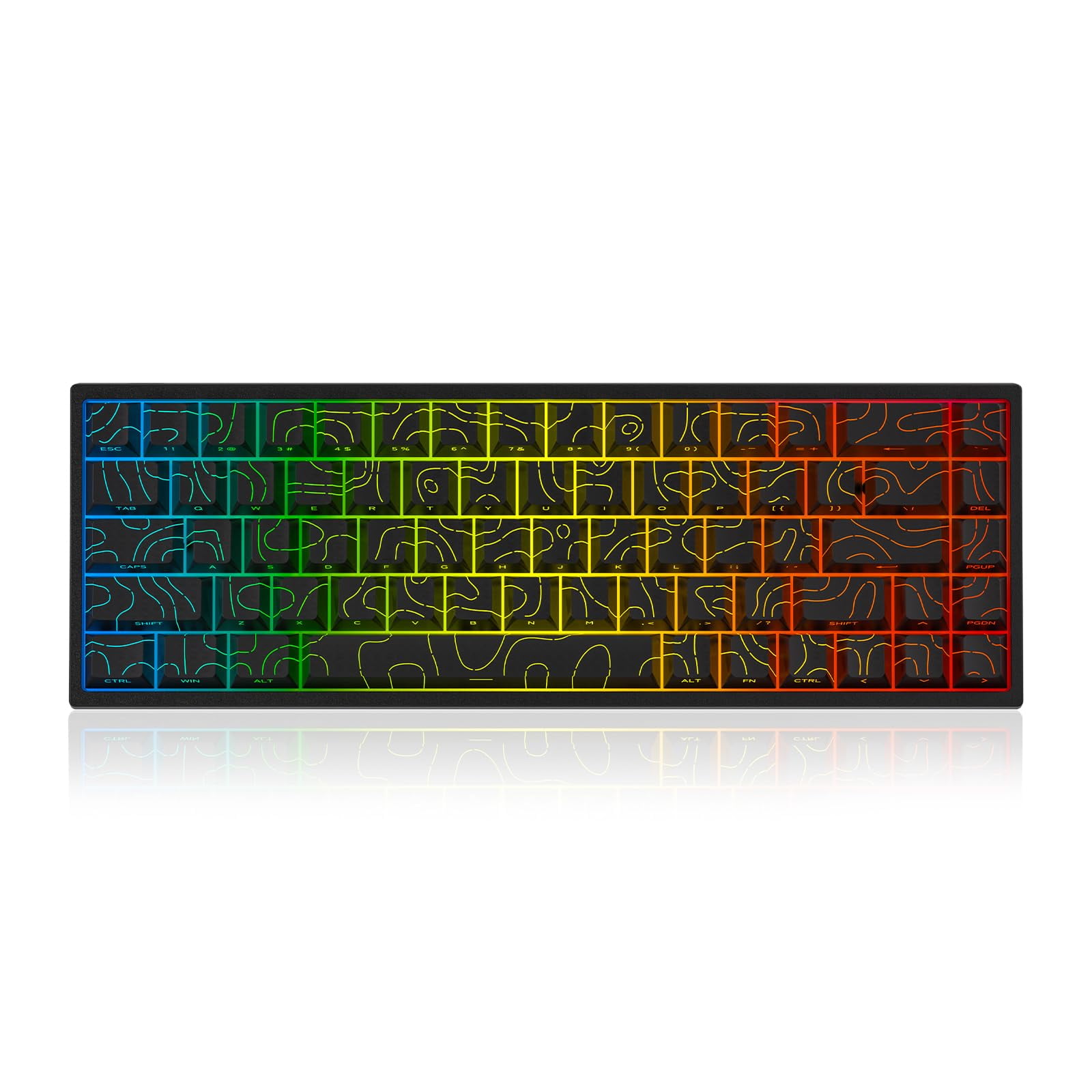 Creamy Mechanical Gaming Keyboard 60% Percent, Wireless 2.4G/Bluetooth ...