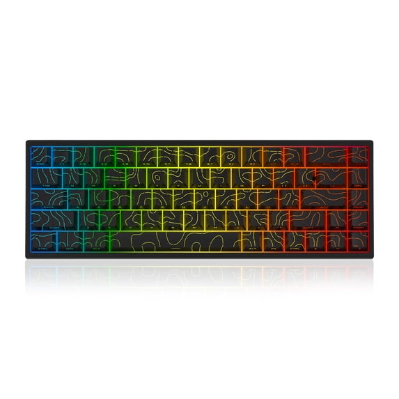 Creamy Mechanical Gaming Keyboard 60% Percent, Wireless 2.4G/Bluetooth ...