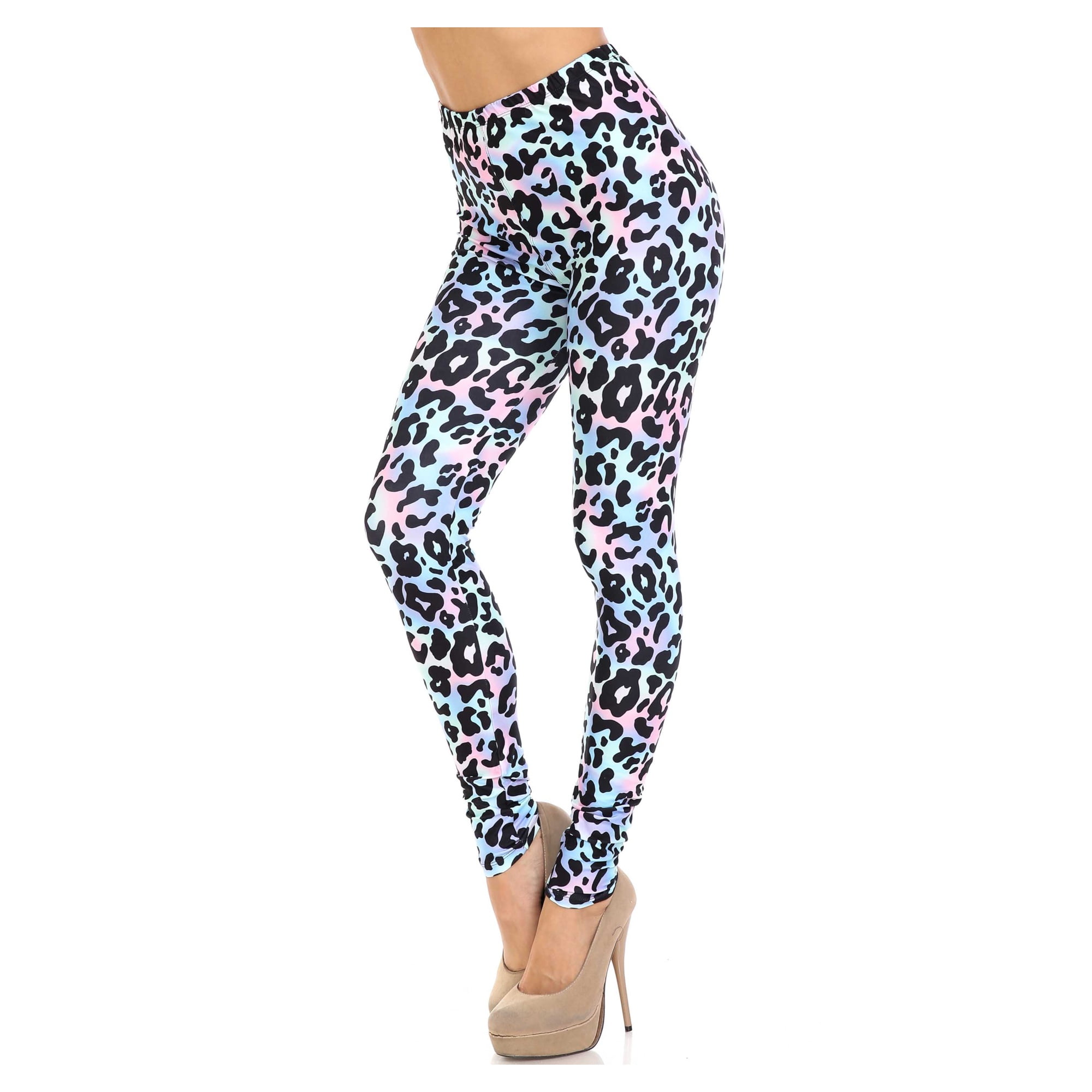Creamy Soft Leggings Premium Women's Chromatic Leopard Extra Plus, High ...