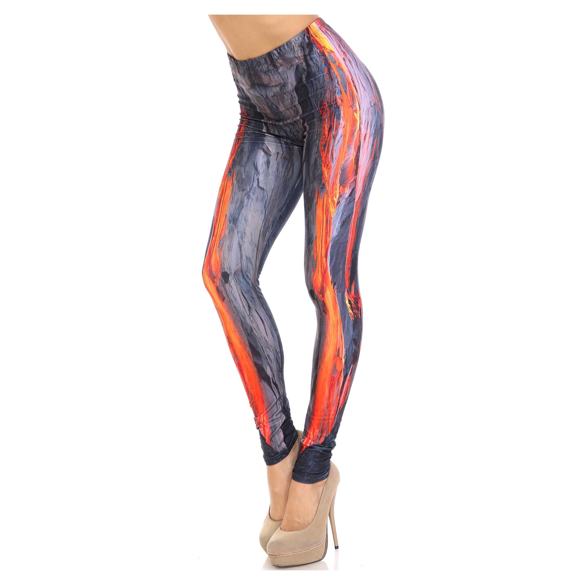 Creamy Soft Leggings Premium Women's Hot Lava Extra Plus, High Rise ...