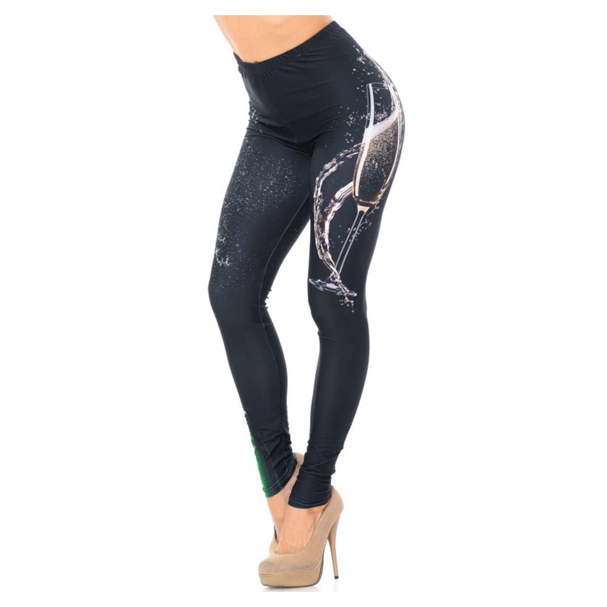 Creamy Soft Leggings Premium Women's Pop the Champagne Extra Plus, High ...