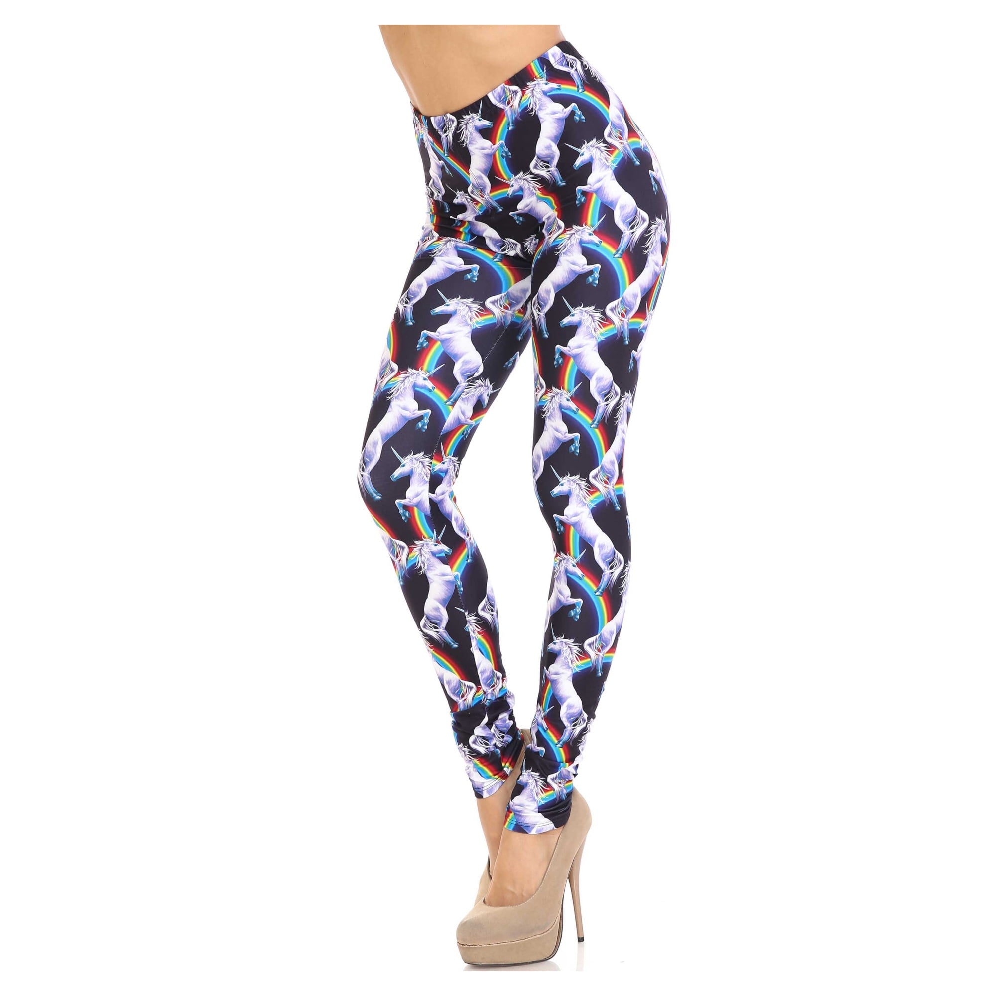 Creamy Soft Leggings Premium Women's Rainbow Unicorn Extra Plus, High ...