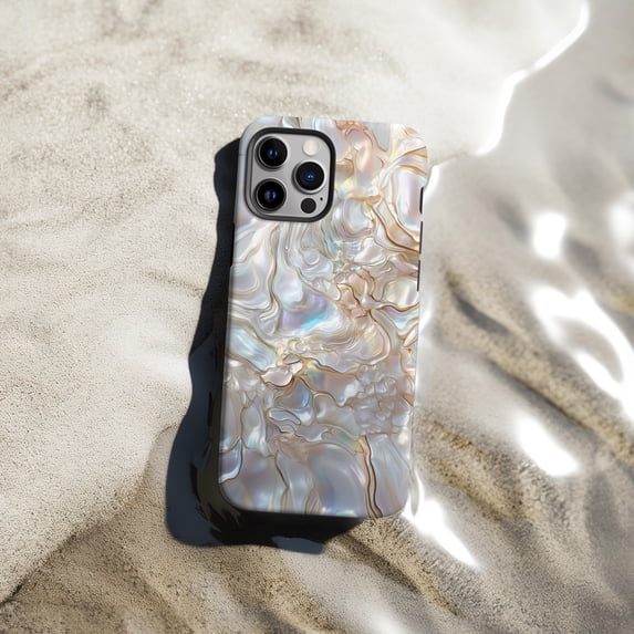 Creamy White Gold Pearl Design Phone Case Abalone Shell Print Aesthetic ...