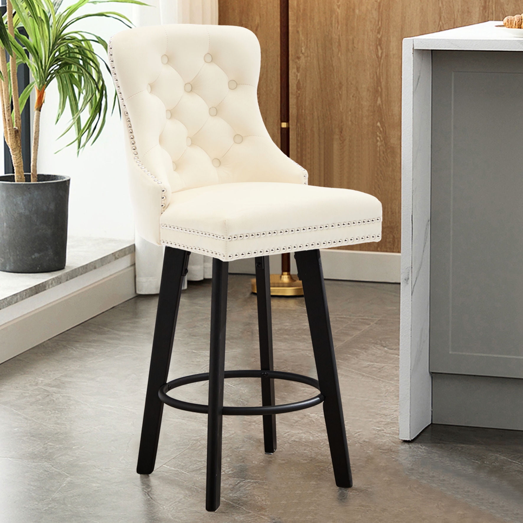 Creamy White Velvet - Smooth Rotation & Stable Frame - Kitchen Island ...