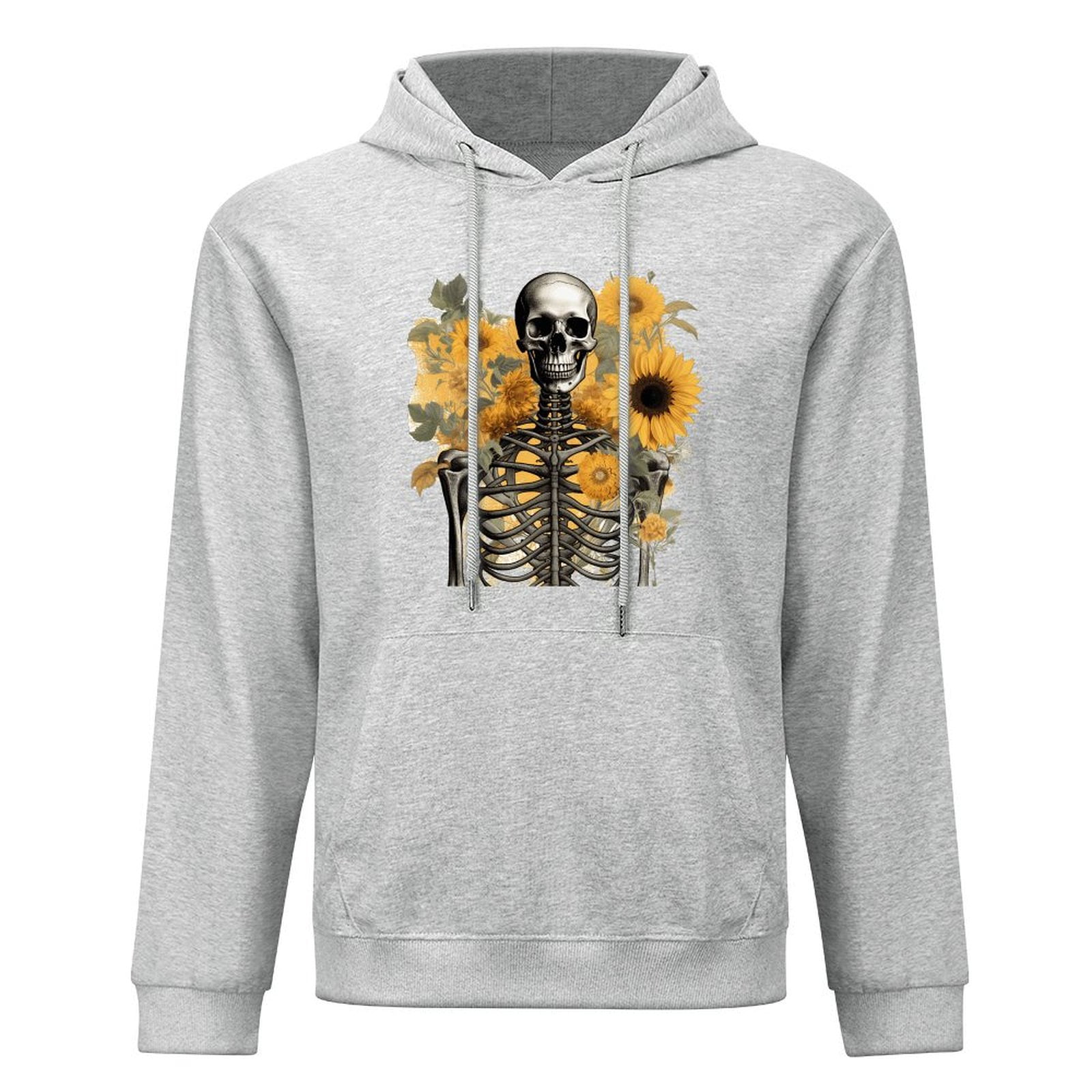 Creaon Premium Gray Pullover for Men with Spooky Sunflower Theme Design ...