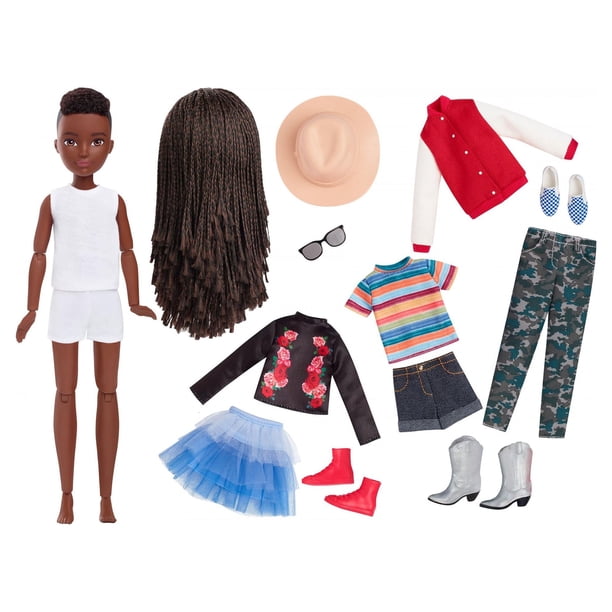 Creatable World Deluxe Character Kit Customizable Doll, Black Braided ...