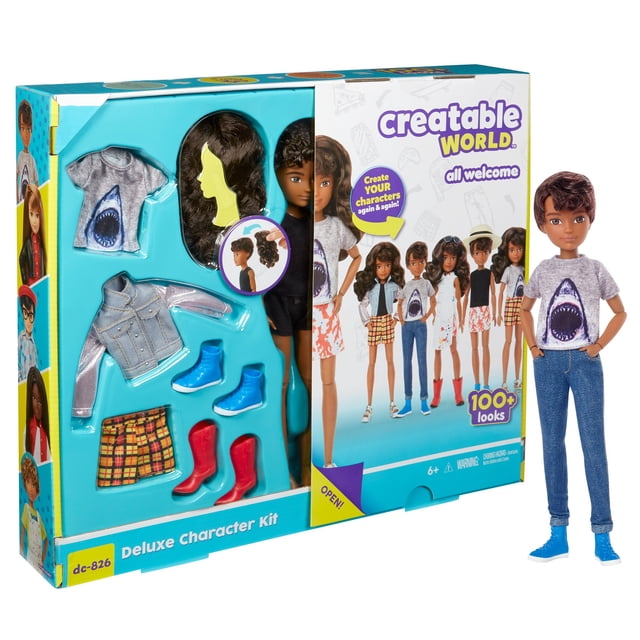 Creatable World Deluxe Character Kit Customizable Doll, Brunette Wavy ...