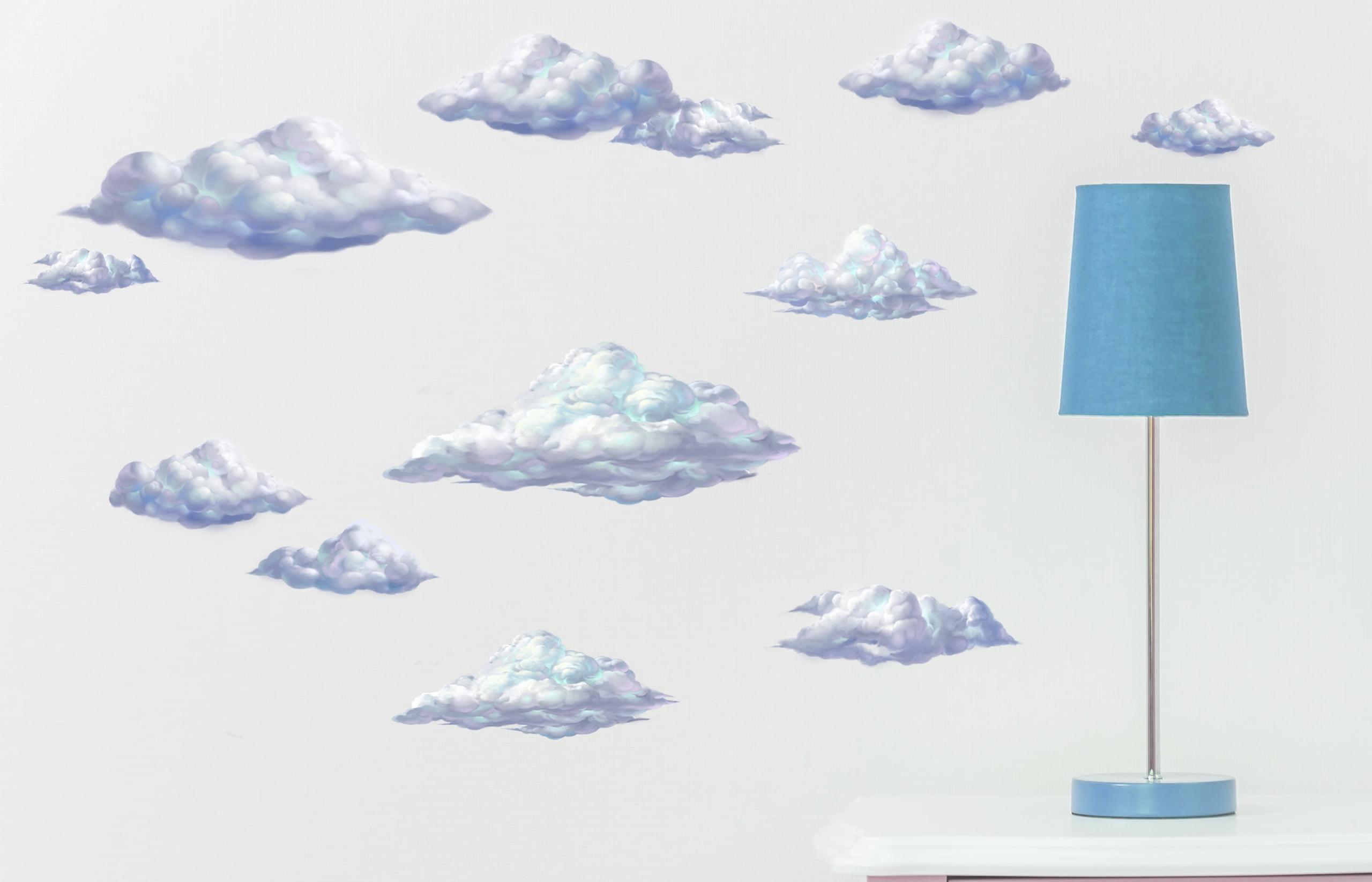 Create A Mural Realistic Blue Sky Cloud Wall Stickers, 12 Vinyl Decals ...