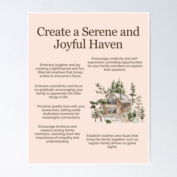 Create A Serene And Joyful Haven Poster- Unframed Poster | Wall Art ...
