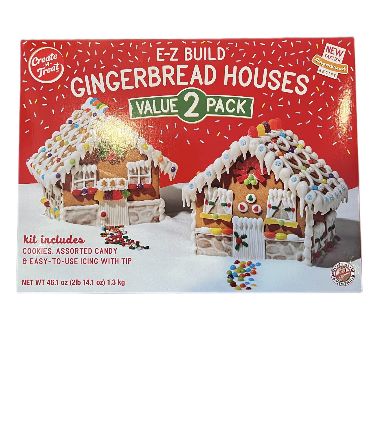 Create-A-Treat E-Z Build Gingerbread Houses, Value 2-Pack, 46.1 ounces ...