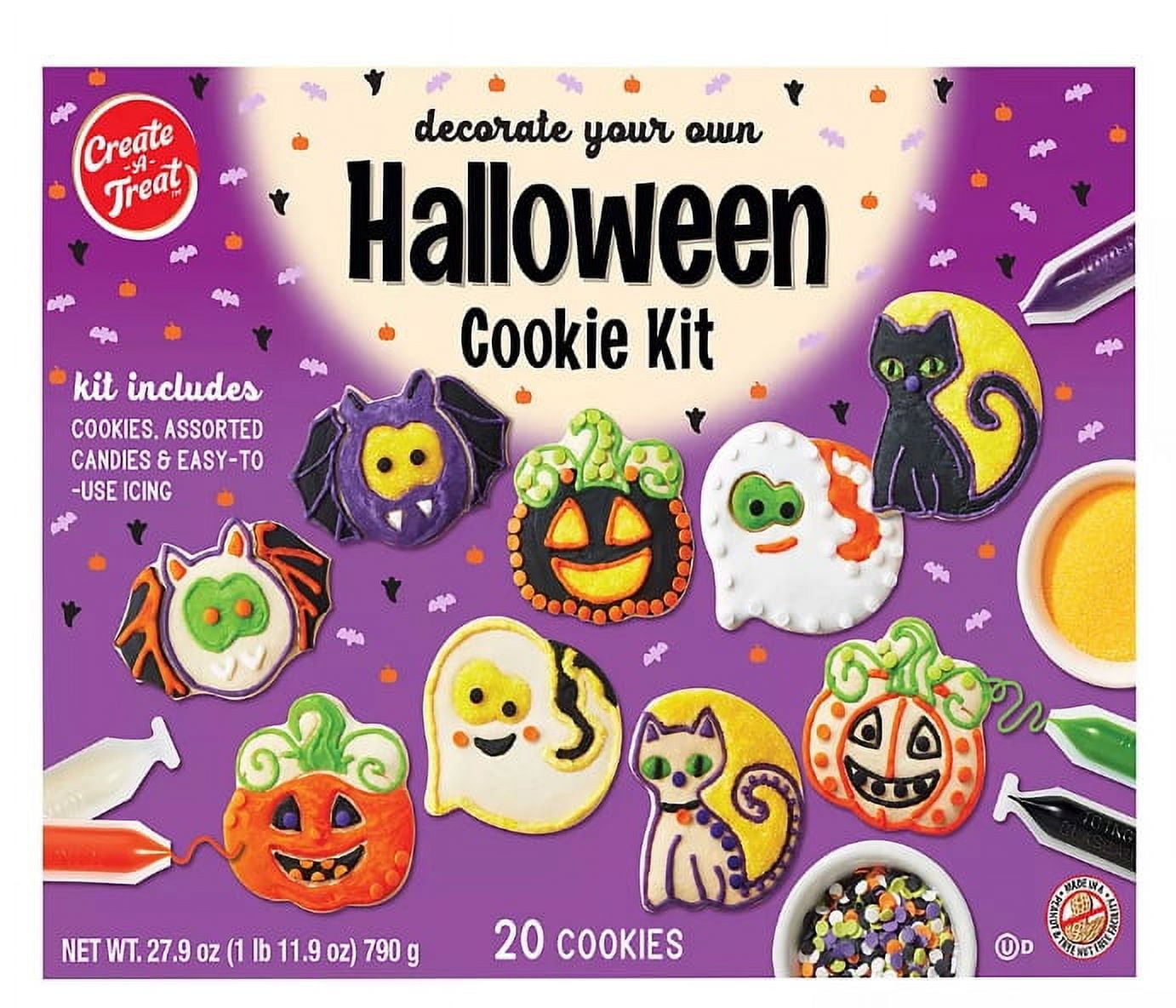 Create A Treat DIY Halloween Cookie Decoration Kit, 20 Count for Kids ...