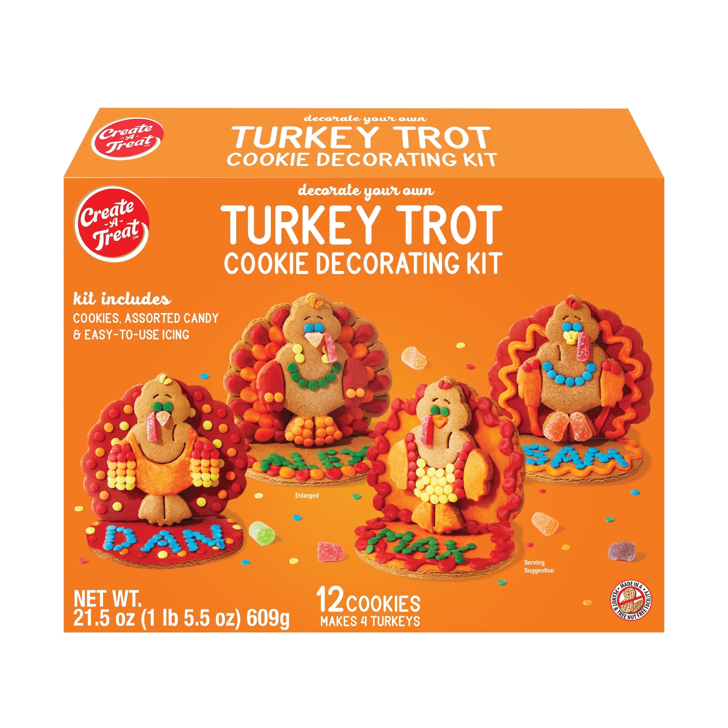 Create A Treat Stand Up Turkey Trot Cookie Kit, 6 Count, 21.5 Ounce ...