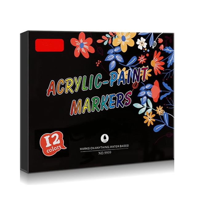 Create Art Anywhere with 12 Colorful Acrylic Paint Pens for Multiple ...