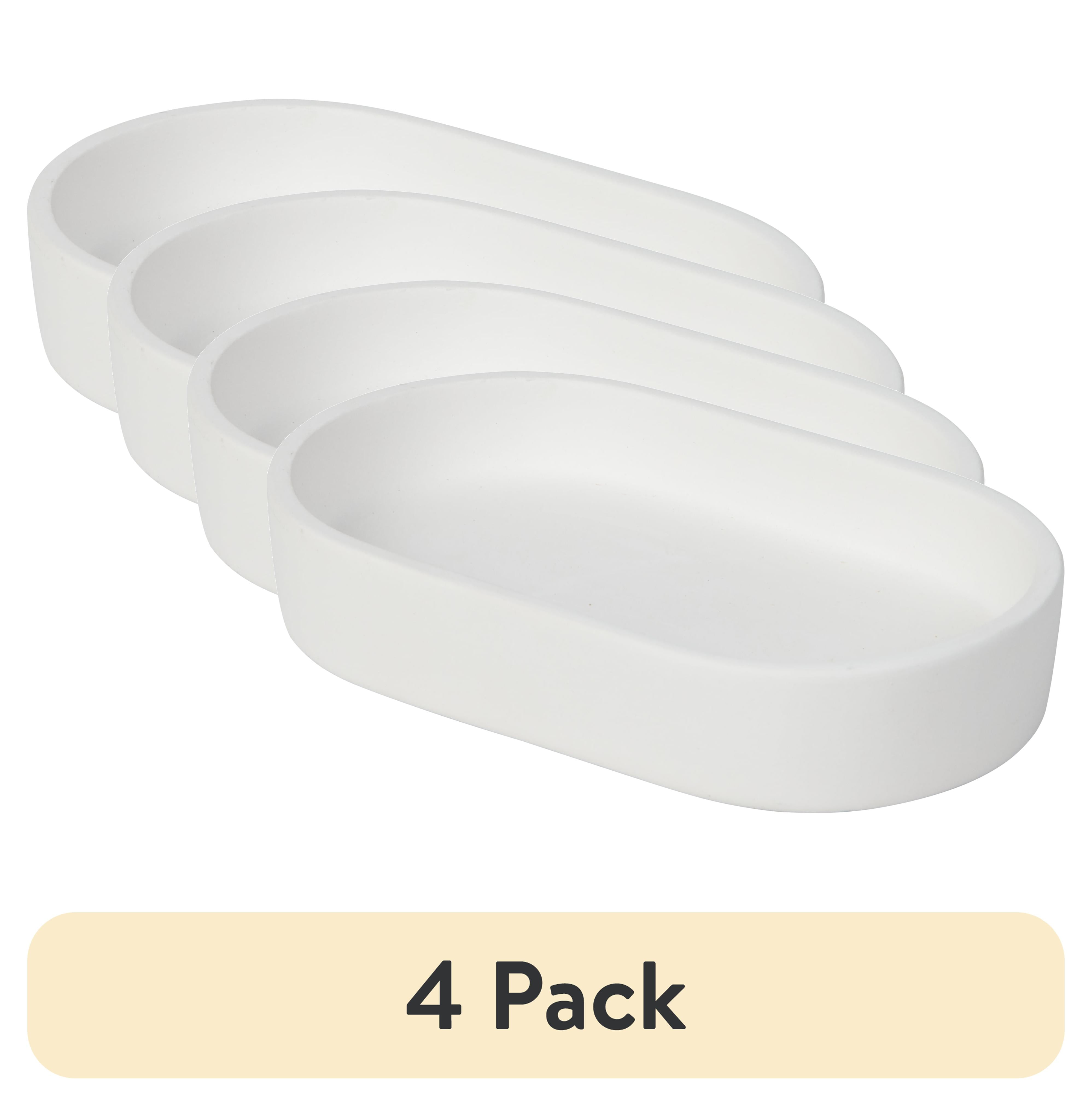 (4 pack) Hello Hobby Trinket Tray, White Ceramic, Ready to Paint 3"x5 ...