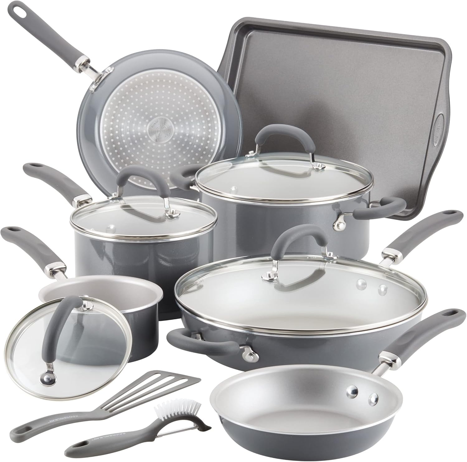 Create Delicious Non-Stick Induction Cookware Set, 13 Pieces - Gray ...