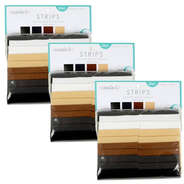 Create It 2.5"X42" 100% Cotton Neutral Solid Precut Sewing & Craft ...