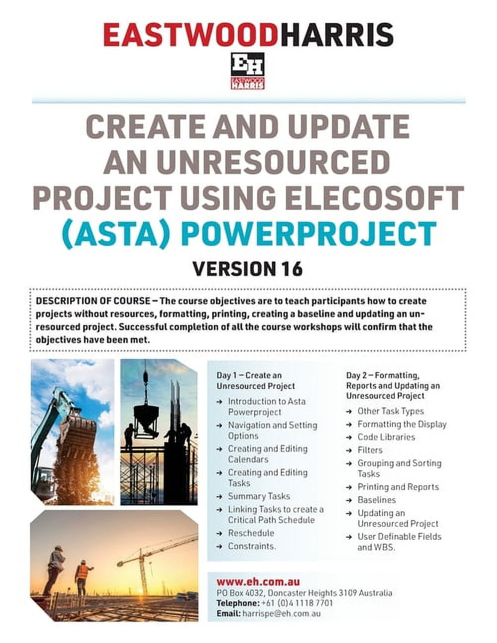 Create and Update an Unresourced Project using Elecosoft (Asta ...