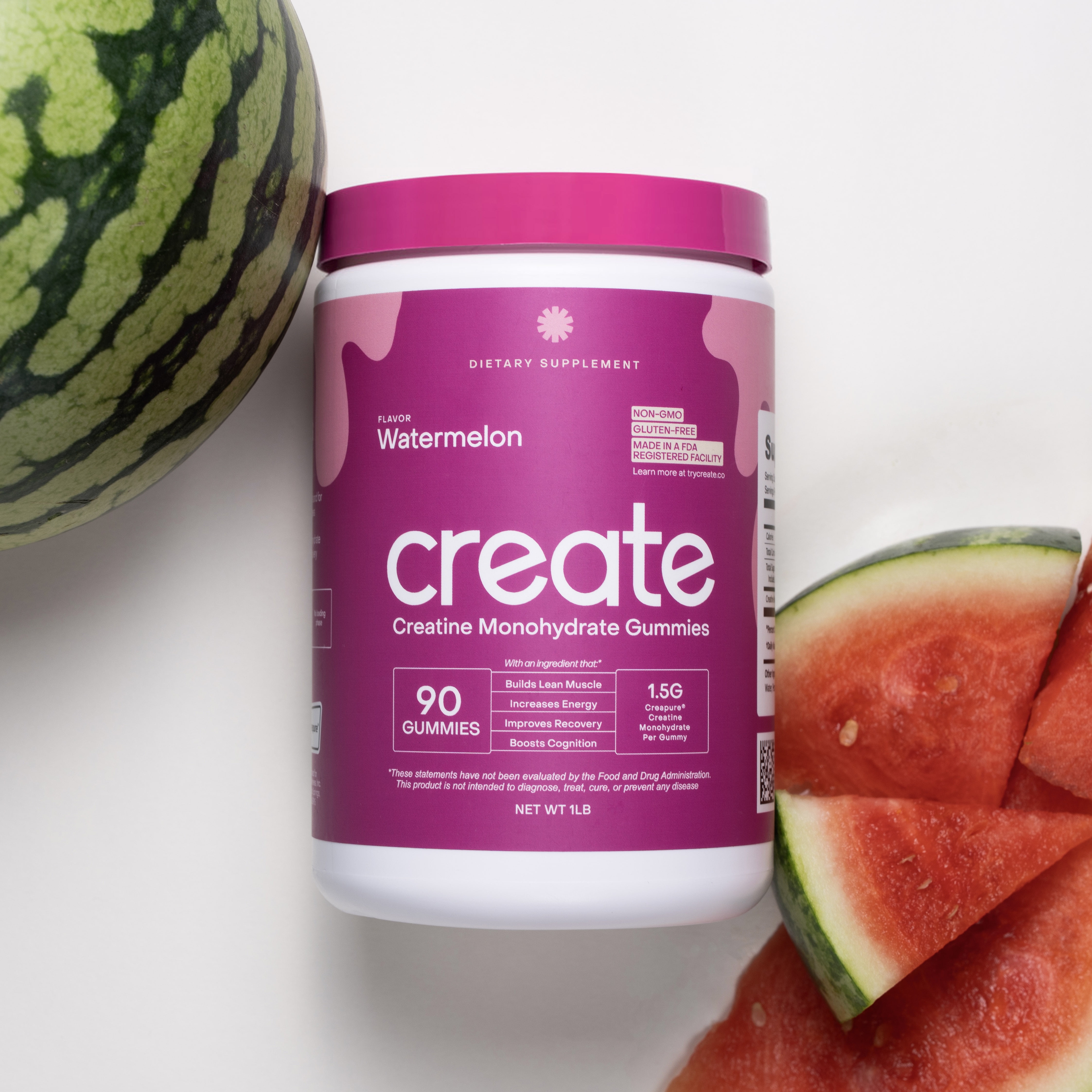 Create Wellness Watermelon Creatine Gummies, 1.5g Creatine Monohydrate ...