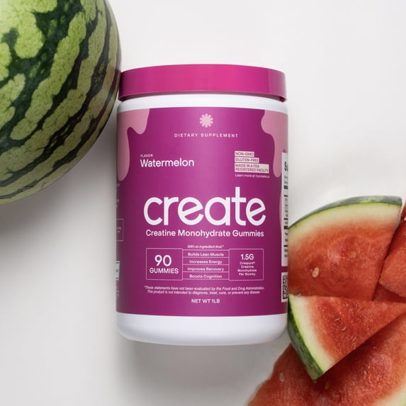 Create Wellness Watermelon Creatine Gummies, 1.5g Creatine Monohydrate ...