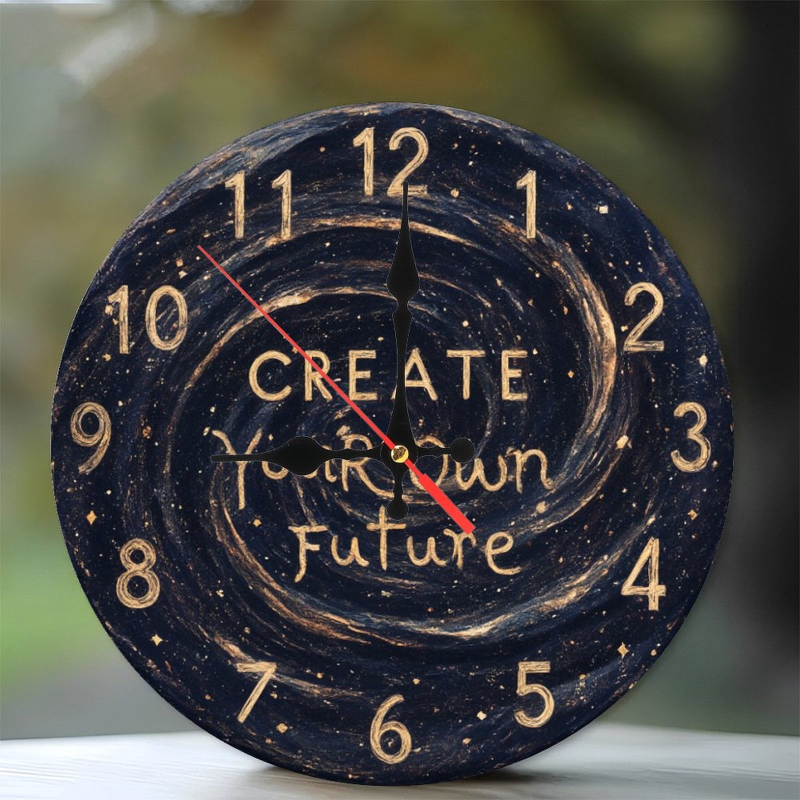 Create Your Own Future Starry Clock Wall Decor 10-Inch Silent Wooden ...