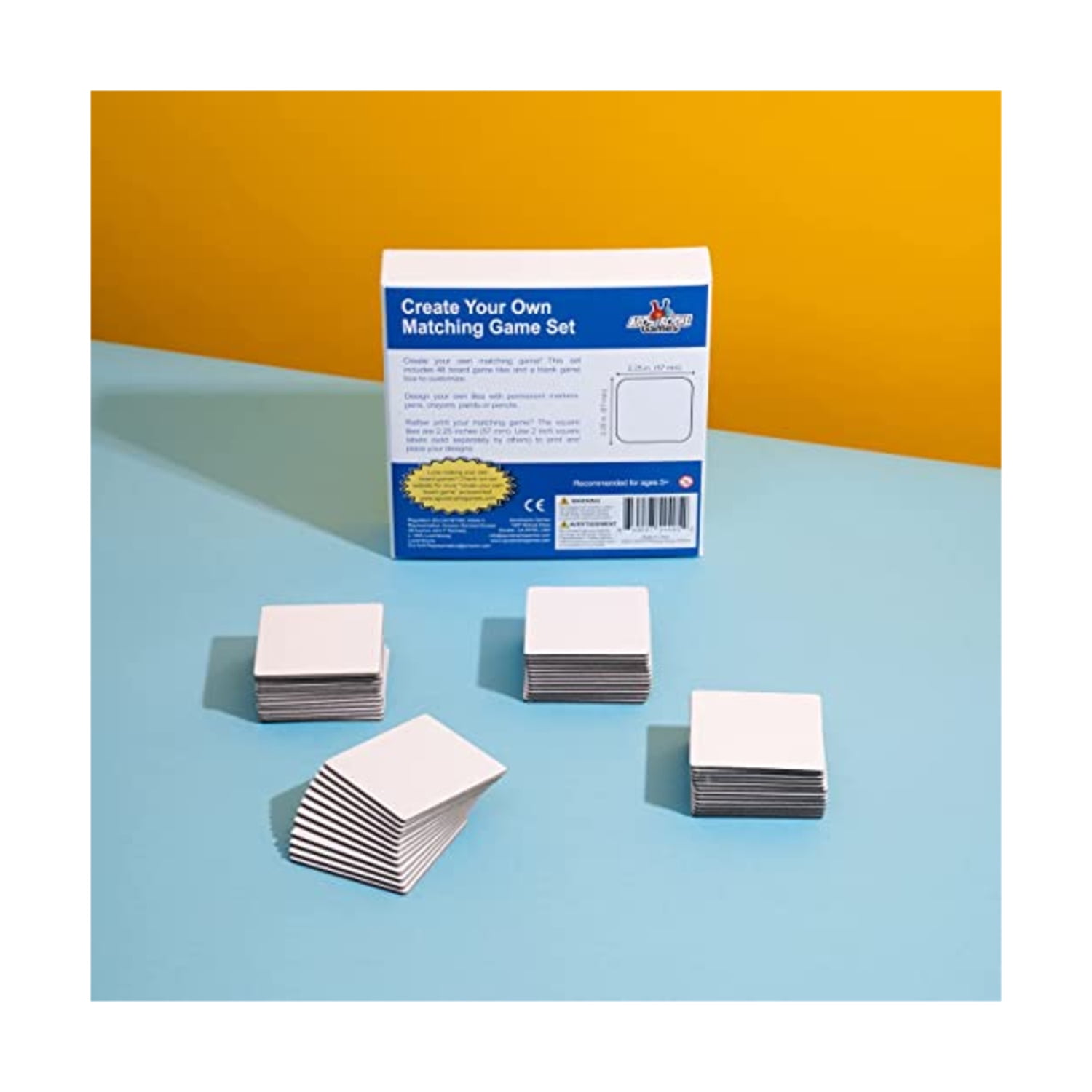 Create Your Own Matching Game (48 Blank Game Tiles & Blank Box ...