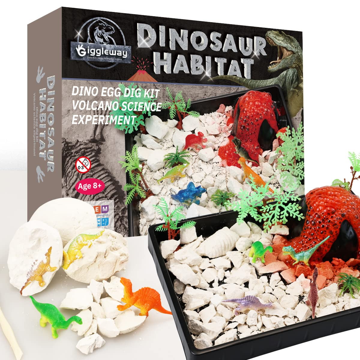 Create a Dinosaur Habitat with Dino Egg Dig Kit & Volcano Science Kit ...