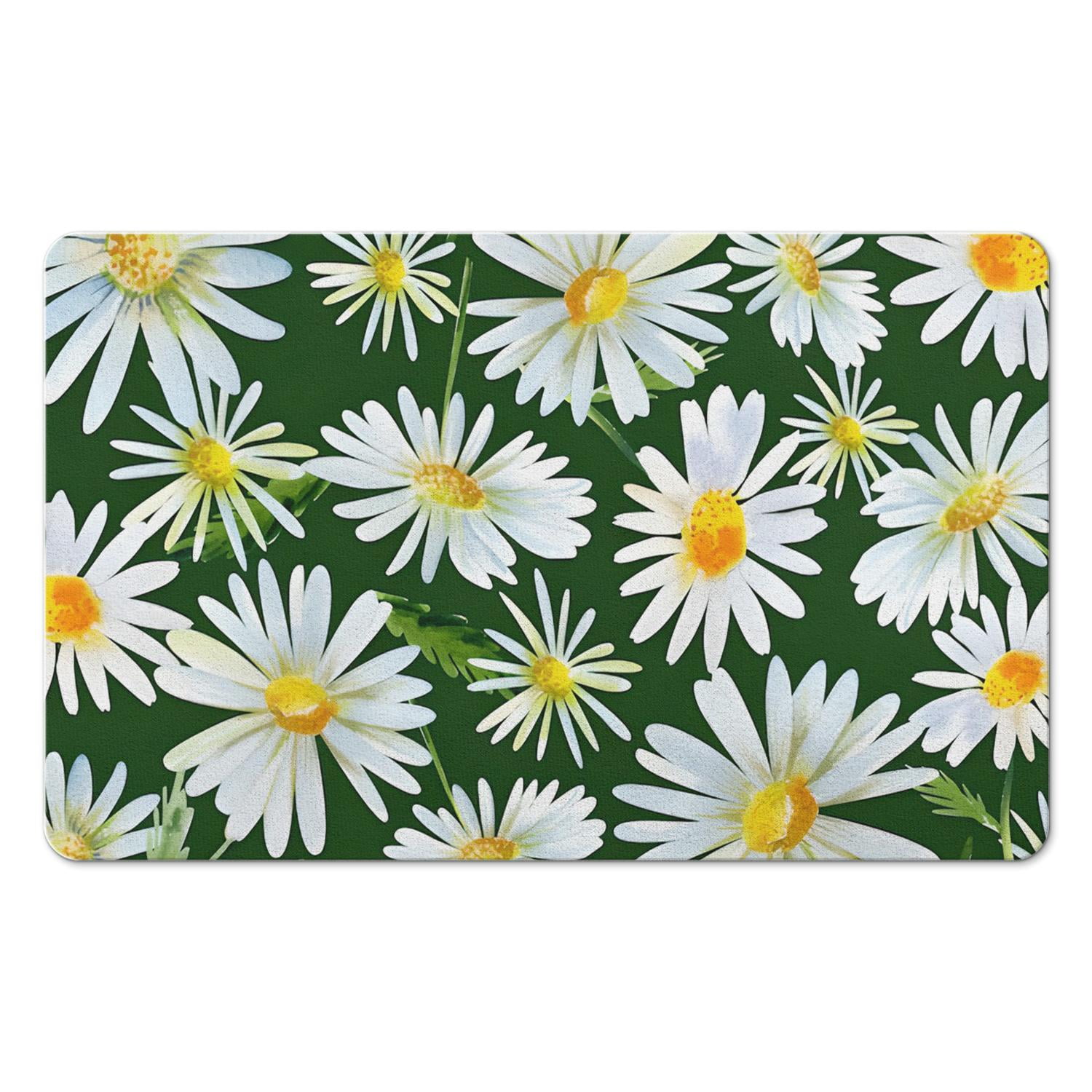 Create a Floral Oasis 20x32 inch Daisy Bath Mat, Non-Slip and Super ...
