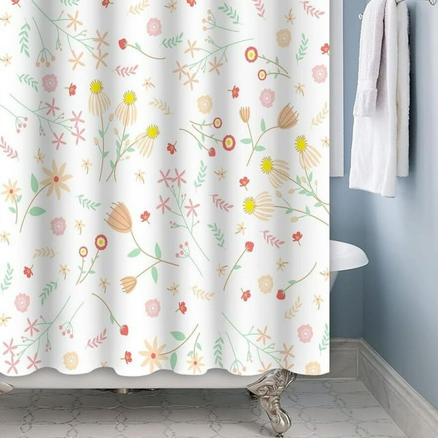 Create A Serene Retreat With Gusseaks Watercolor Flower Shower Curtain