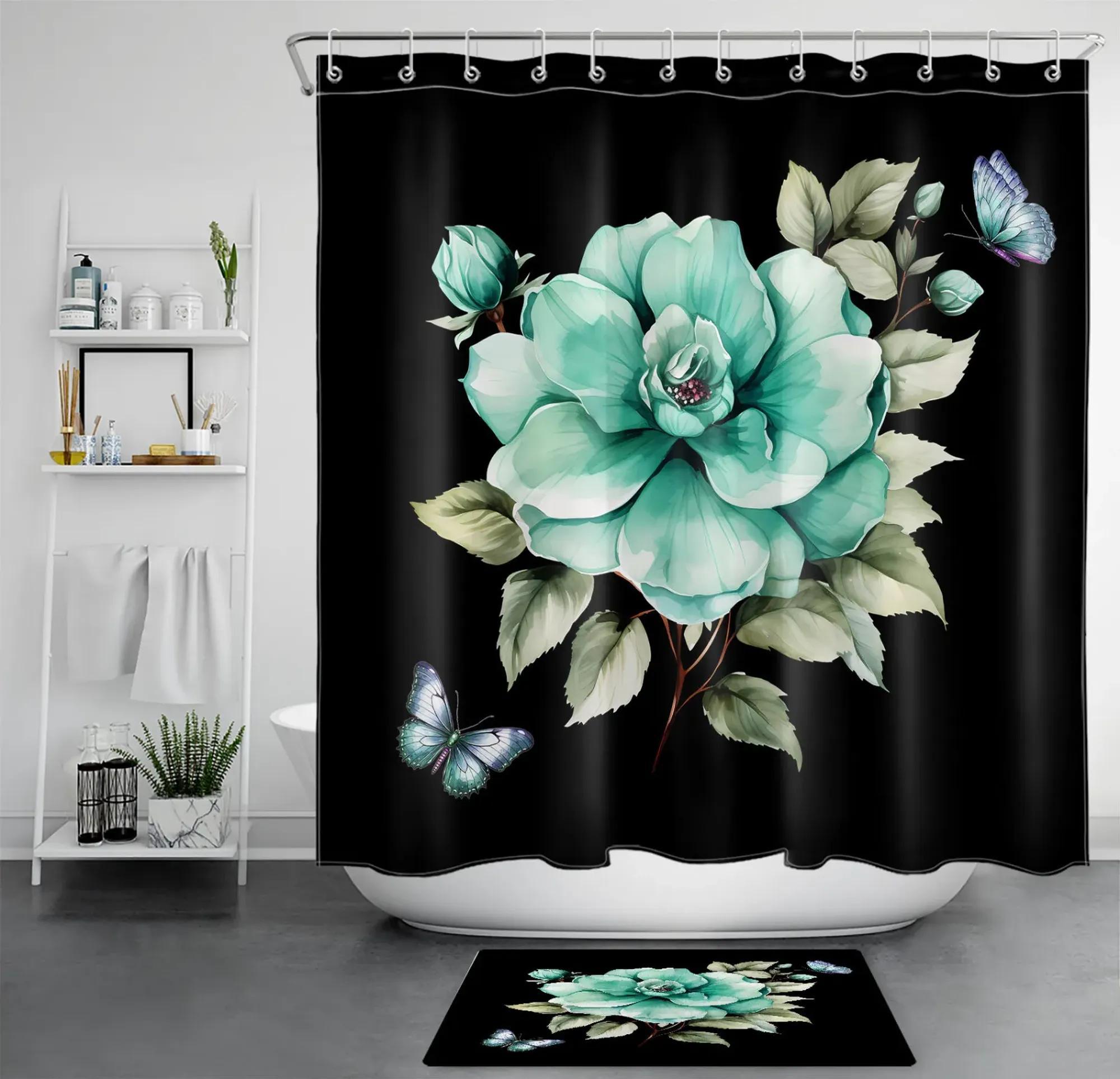 Create a Tranquil Retreat with a Nature-Inspired Teal Butterfly Shower ...