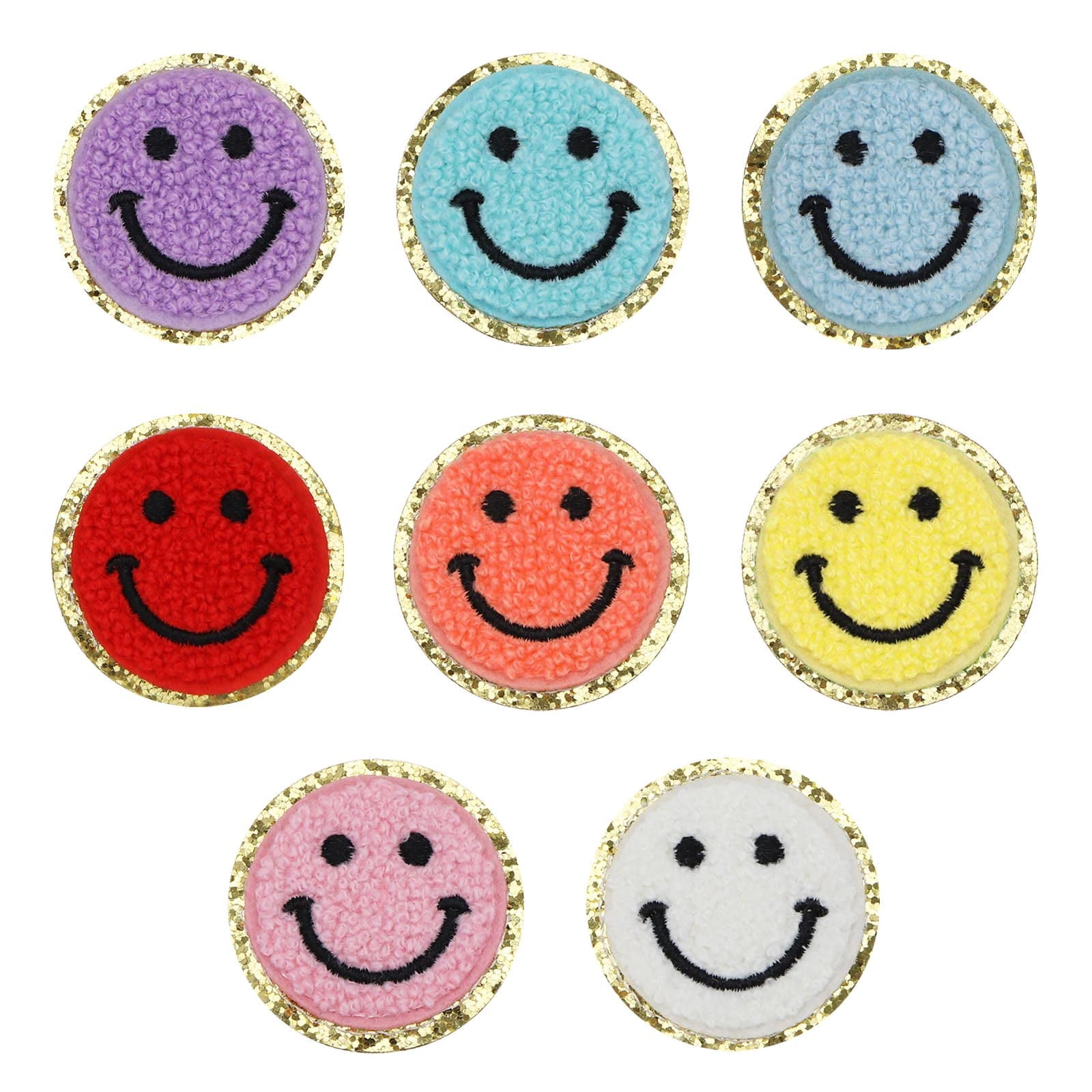 Create idea 8pcs Embroidery Patches Smile Face Sewing Iron-on Appliques ...