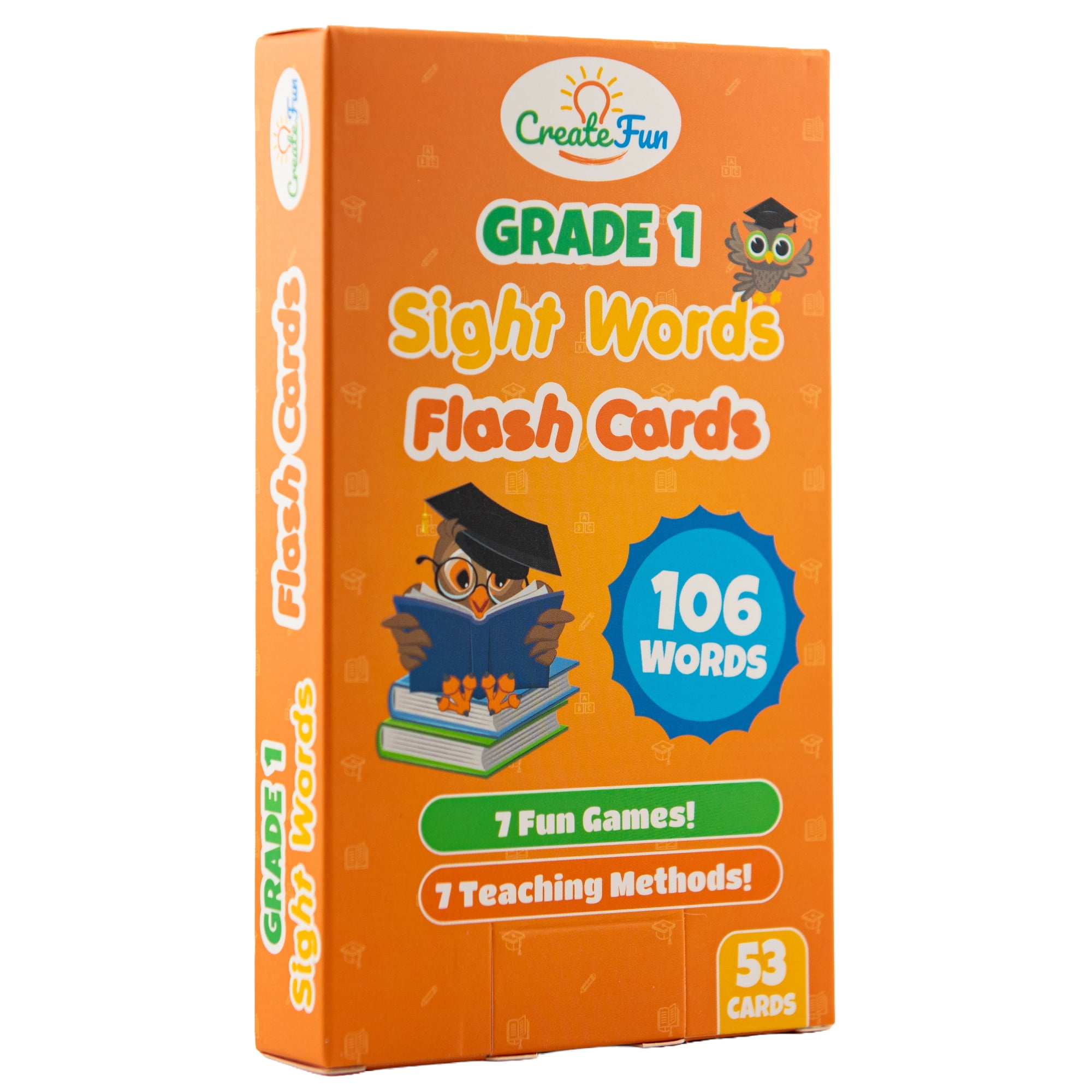 CreateFun Grade 1 Sight Words Flash Cards Box with 7 Fun Games ...