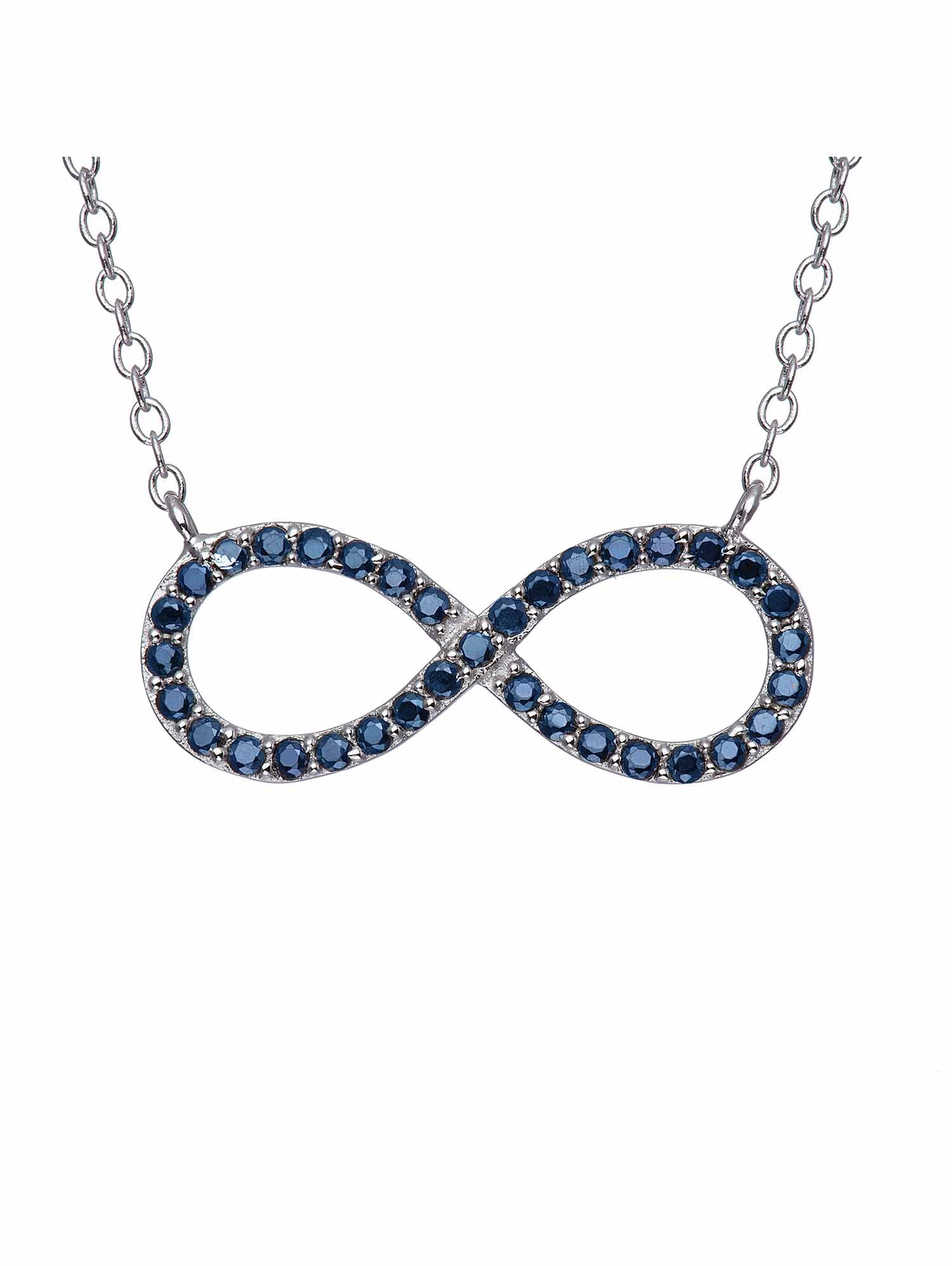 Created Blue Sapphire Infinity Sterling Silver Necklace, 18" - Walmart.com