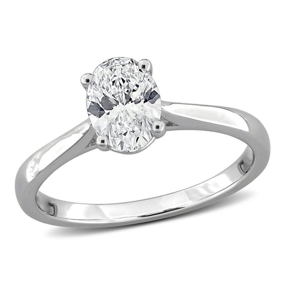 Created Forever Women's 1ct TW Lab-Grown Diamond Sterling Silver Solitaire Engagement Ring ...