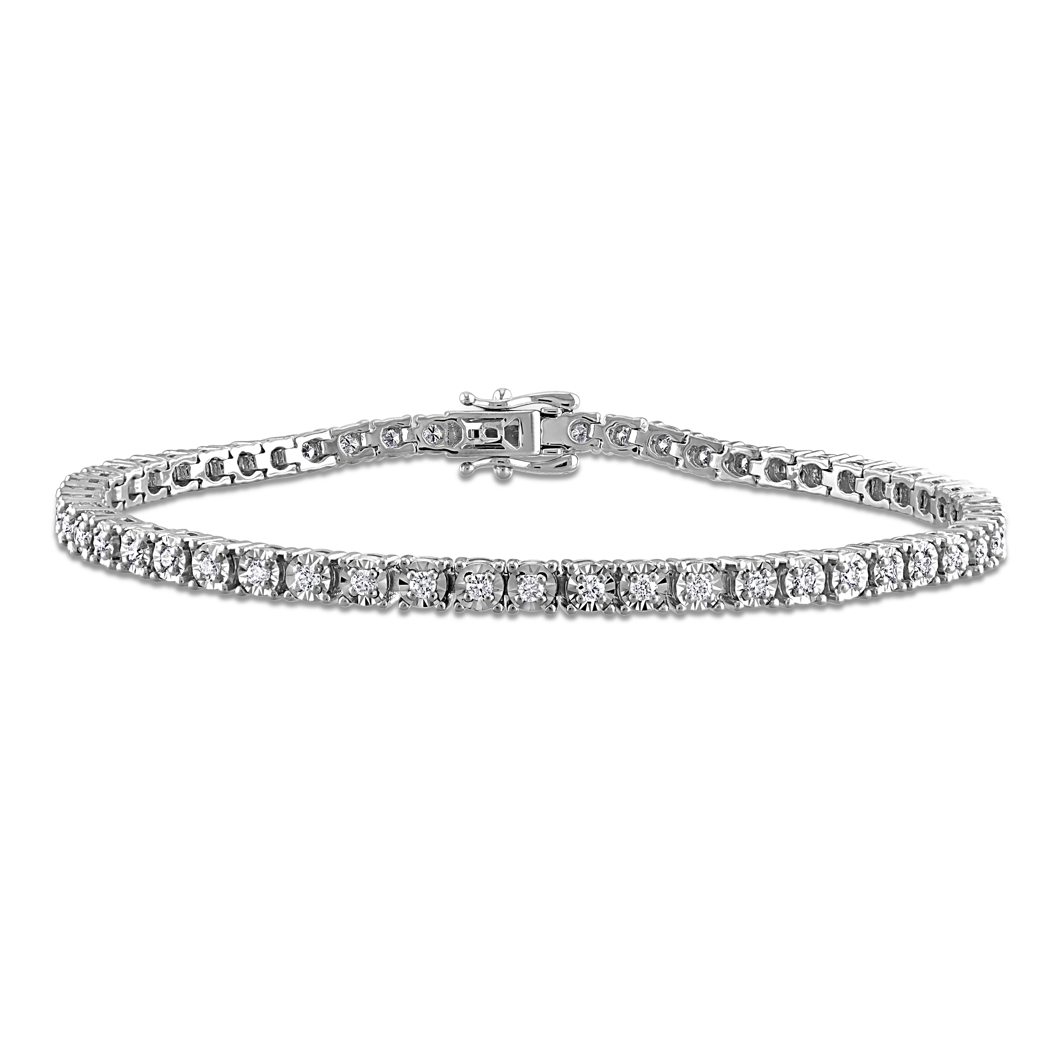 Created Forever Women's 1ct TW Lab Grown Diamond Sterling Silver Tennis ...