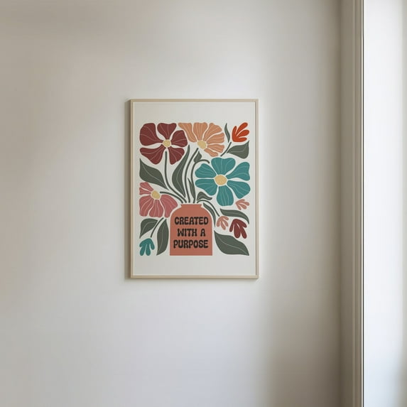 Created With A Purpose Poster, Self Love Poster, Positive Quote Poster ...