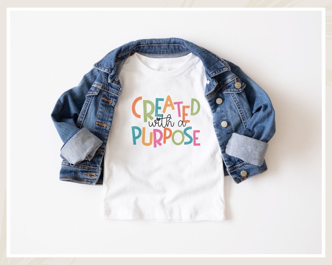 Created With A Purpose Shirt, Christian Apparel for, Jesus Loves Me ...