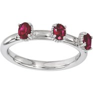 Amethyst and Created White Sapphire Sterling Silver Ring, Size 7 - Walmart.com