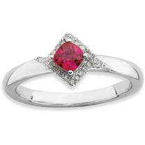 Created Ruby and Diamond Sterling Silver Polished Ring - Walmart.com