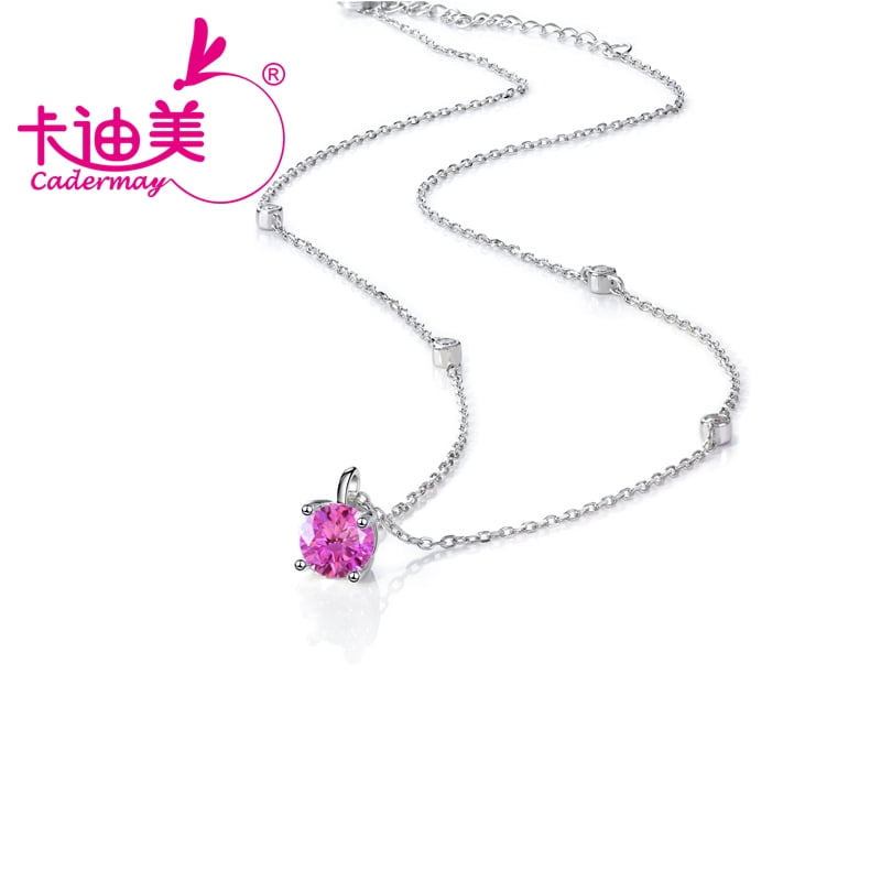 Created Sapphire 6.5mm Lab Grown Pink Sapphire S925 Sterling Silver ...
