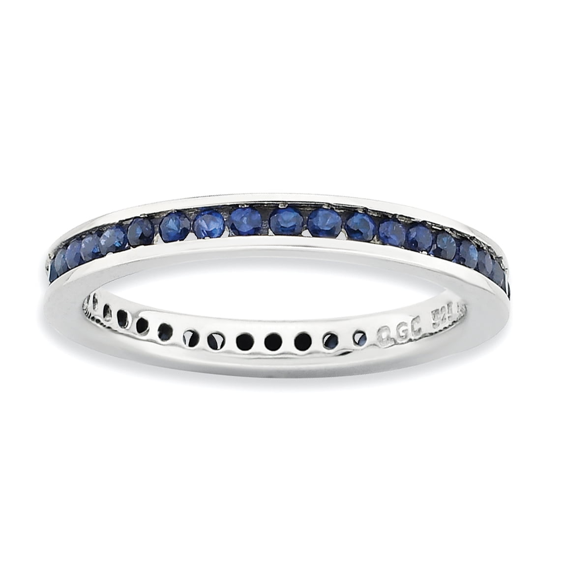 Created Sapphire Sterling Silver Polished Ring - Walmart.com