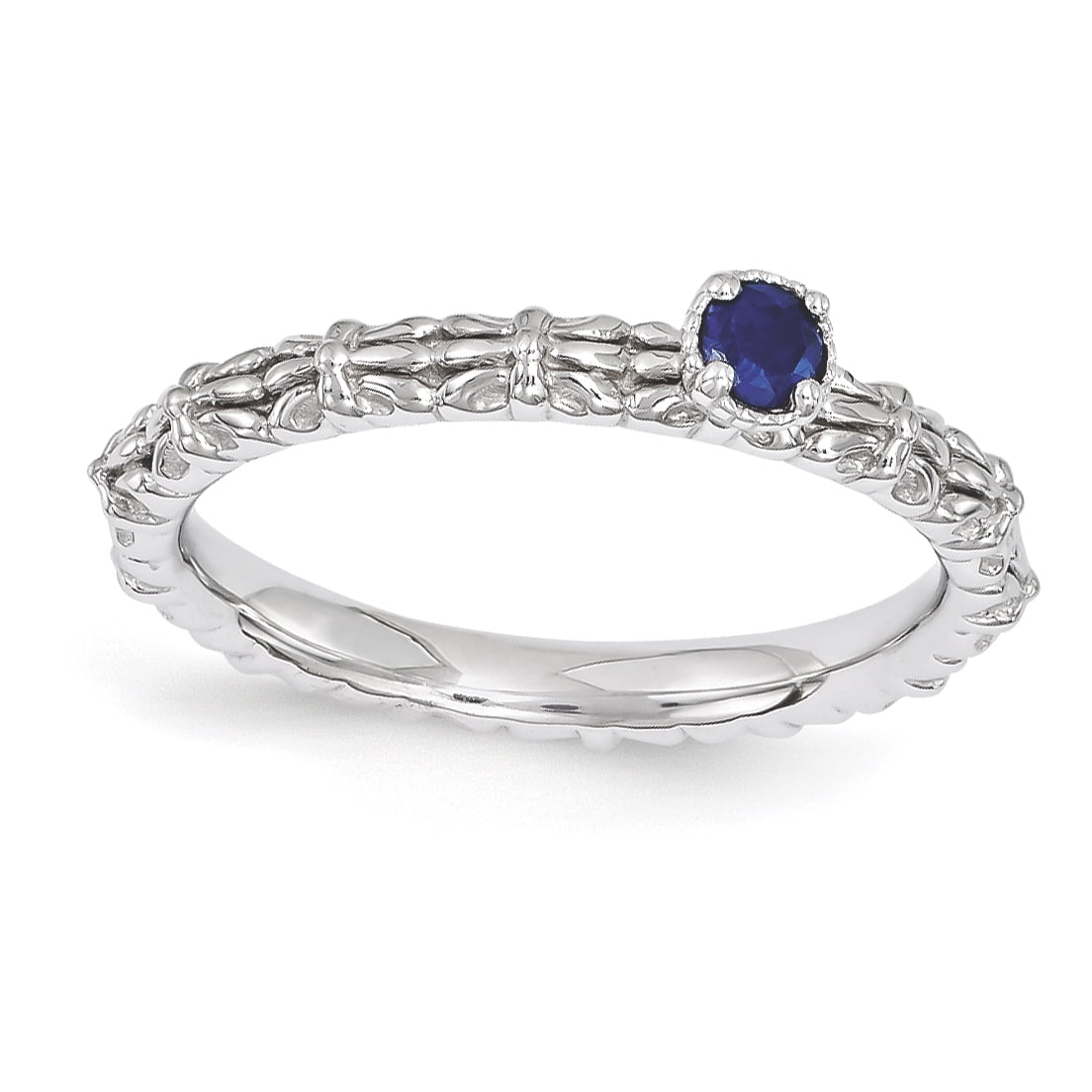 Created Sapphire Sterling Silver Single-Stone Ring - Walmart.com