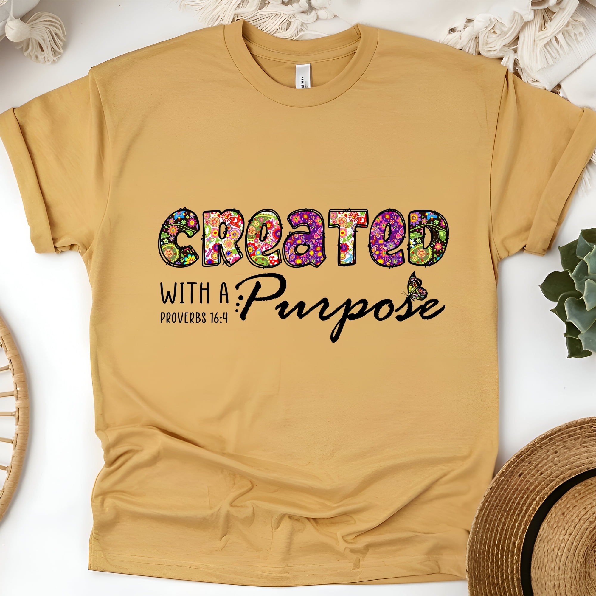 Created With A Purpose Christian T-Shirt | Proverbs 16:4 Scripture Tee ...