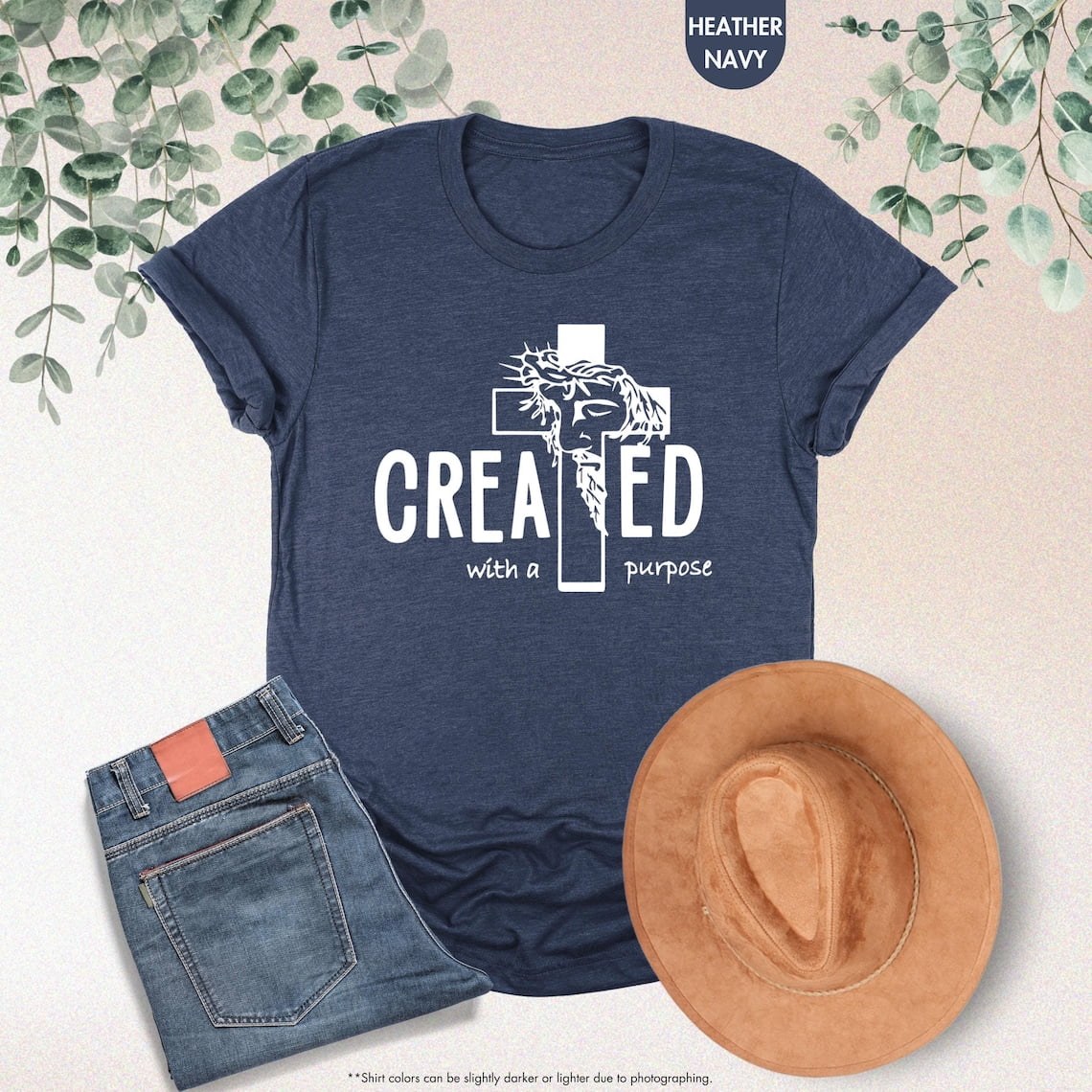 Created With A Purpose Shirt, Christian Cross Shirt, Jesus Shirt ...