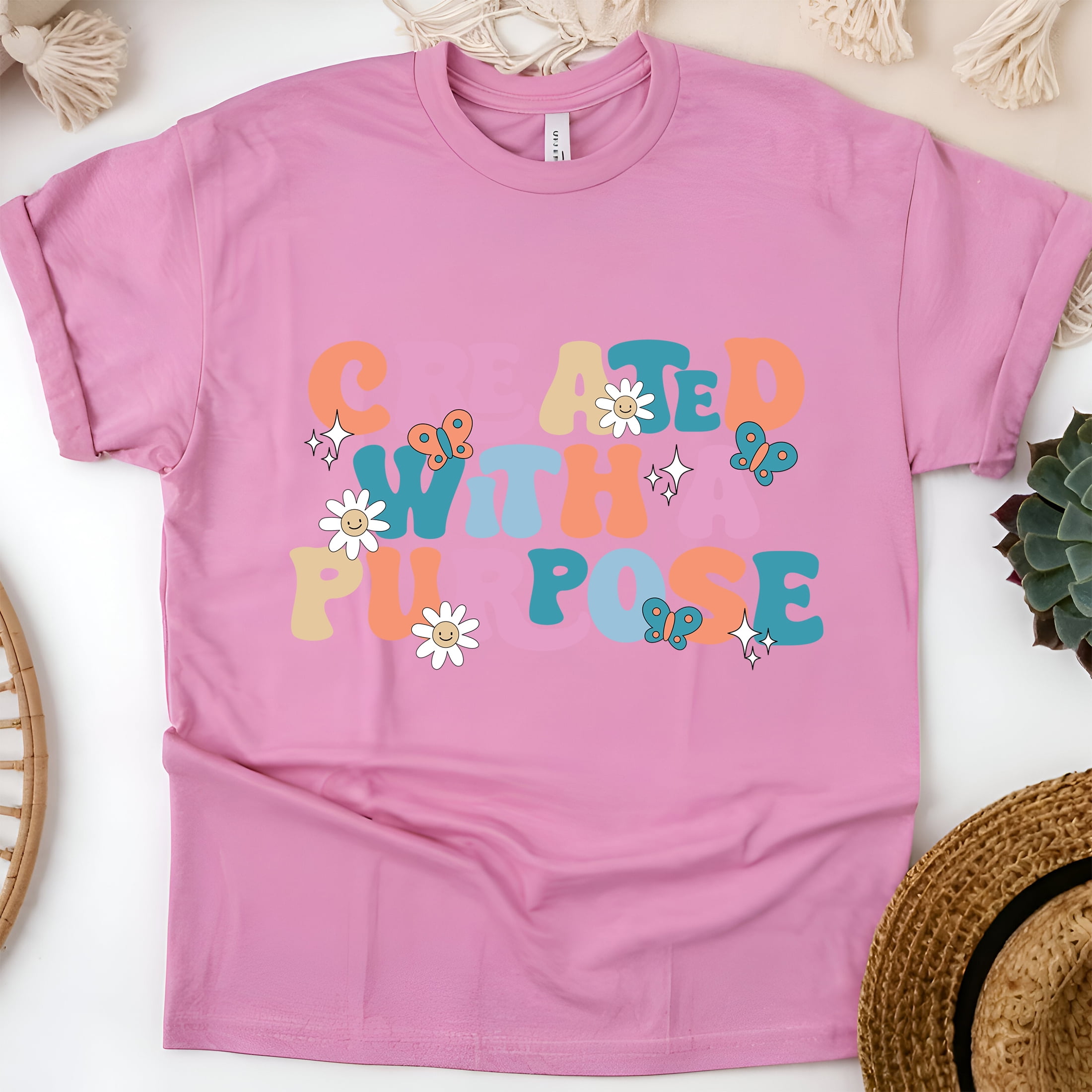 Created With A Purpose Shirt | Christian Pastel Motivational Tee ...