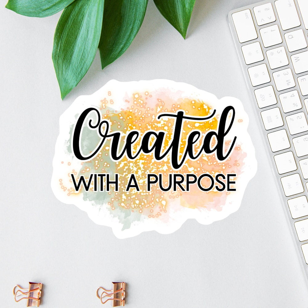 Created With A Purpose Sticker, Christian Sticker, Boho Art, Bible ...